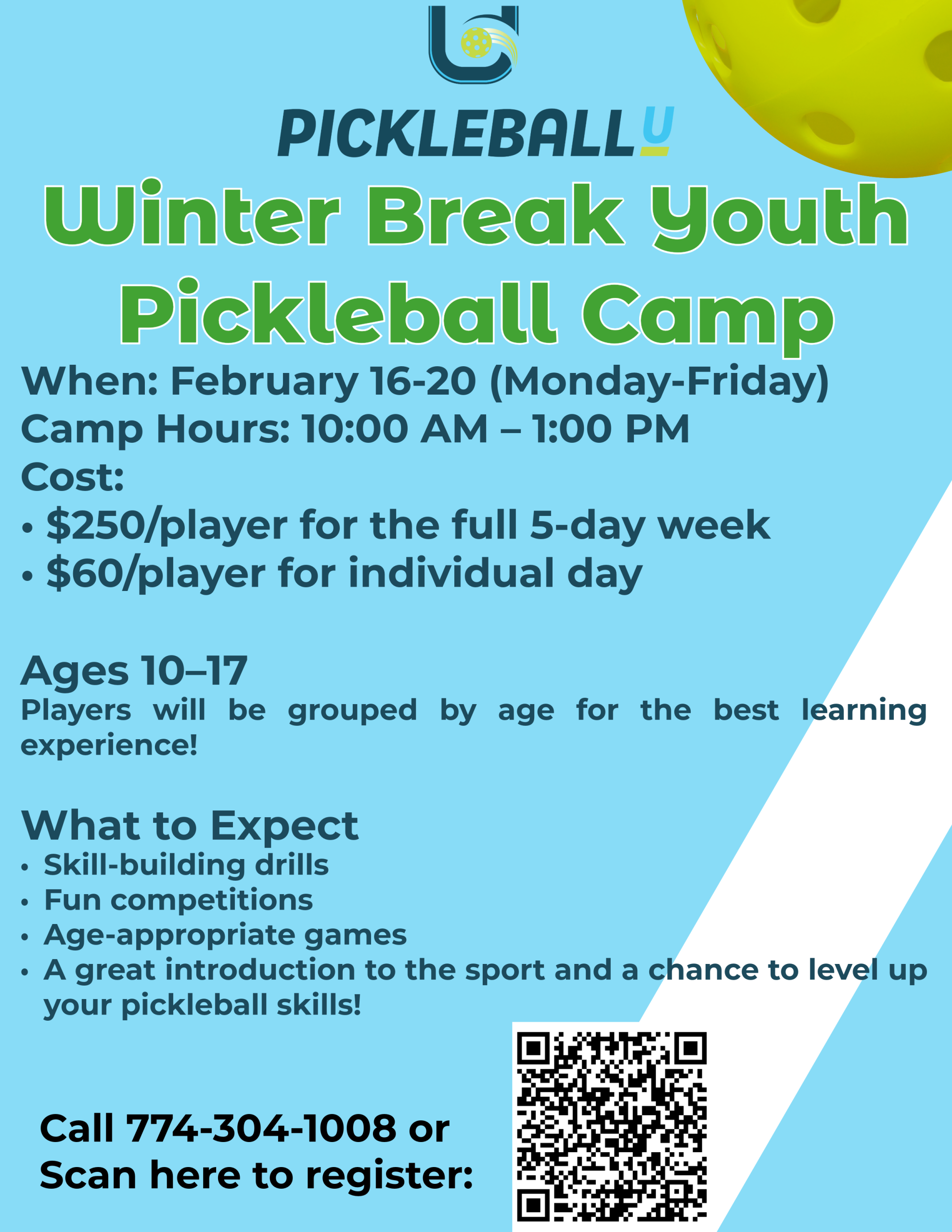 Winter Break Youth Pickleball Camp at PickleballU